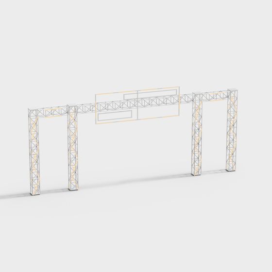 Urban Gateway 3D Model – Low-Poly Urban Entryway
