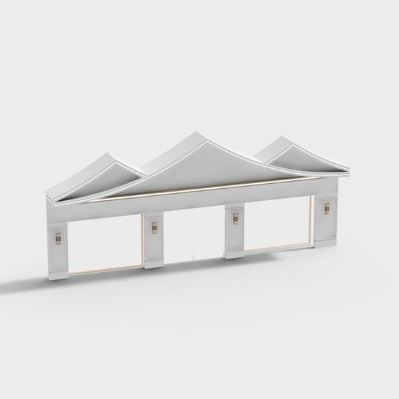 Urban Gate 3D model - Modern Low-Poly Design