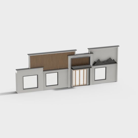 Minimalist Low-Poly 3D Building Model