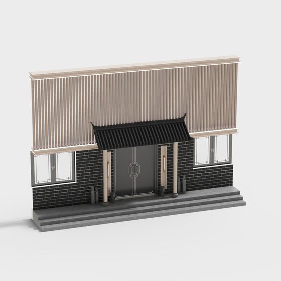 Oriental Ancient Style Gatehouse 3D model