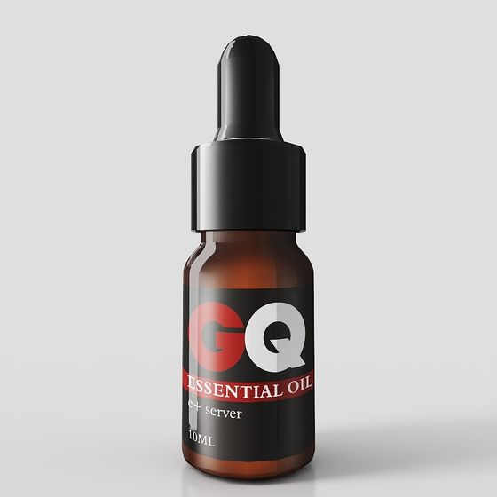 GQ Essential Oil 3D Model – Low-Poly Brown Bottle