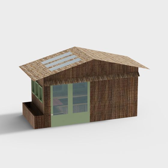 Charming Bamboo Cottage 3D model