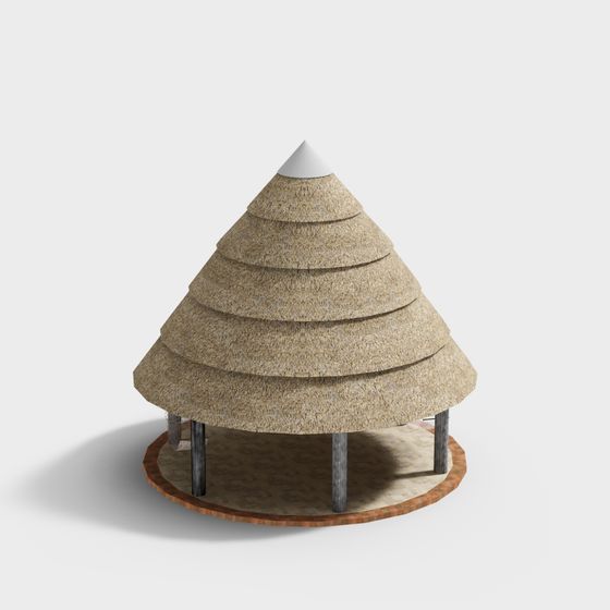 Traditional Thatched Cottage 3D Model