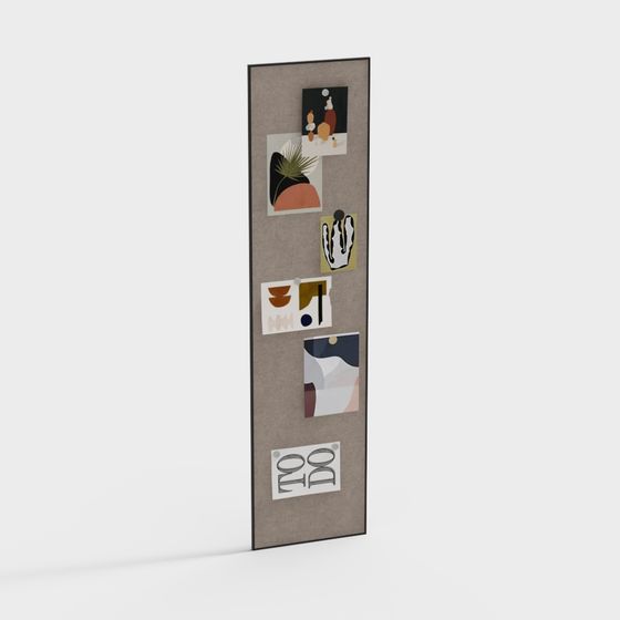 Abstract Art Frame 3D Model – Colorful Modern Design