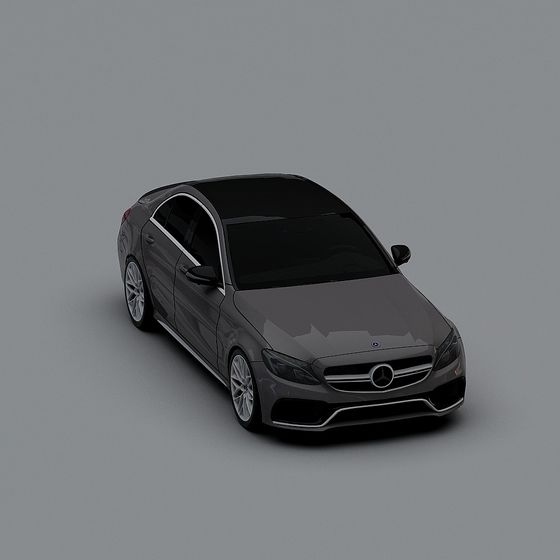Futuristic Low-Poly Mercedes Car 3D model