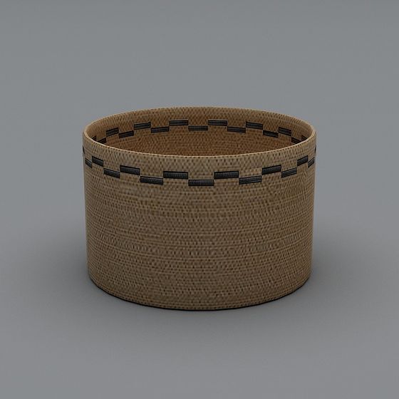 Low Poly Woven Basket 3D model