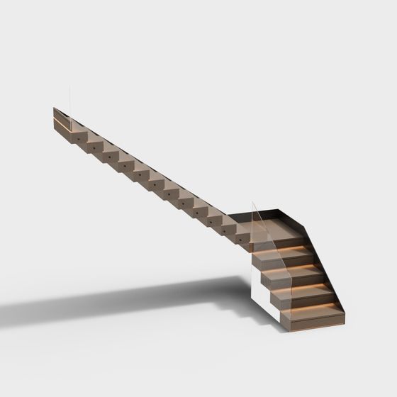 Contemporary Low Polygon Staircase 3D model