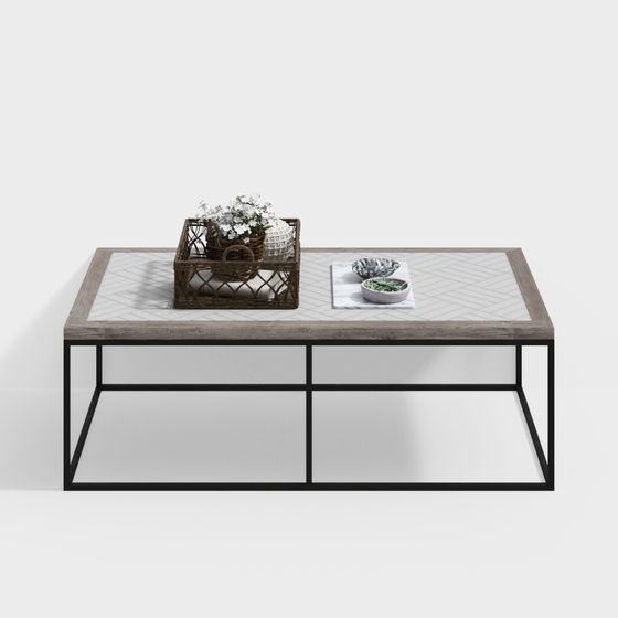 Stylish Low-Poly Coffee Table 3D model