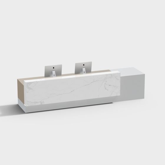 Modern Low-Polygon Reception Desk 3D model