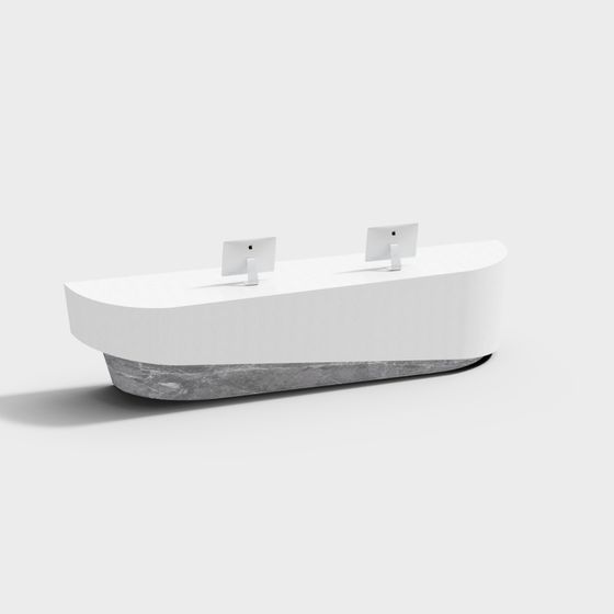 Streamlined Reception Desk 3D model