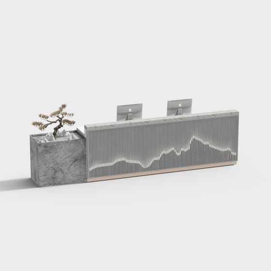 Urban Zen Reception Desk 3D model