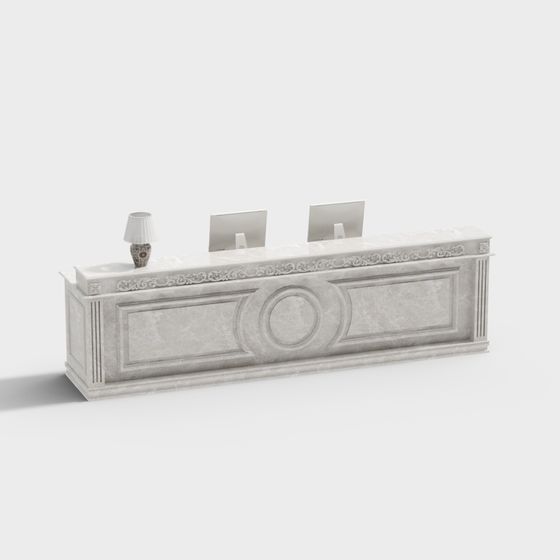 Luxurious Reception Desk 3D Model for Elegant Spaces