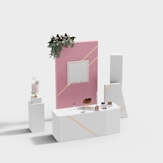 Stylish Dessert Display Stand 3D model