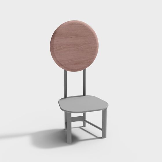 Elegant Circular Chair 3D Model – Low-Poly Modern Design