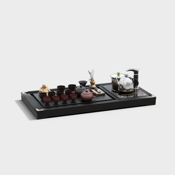 Elegant Tea Set 3D model for Creative Projects