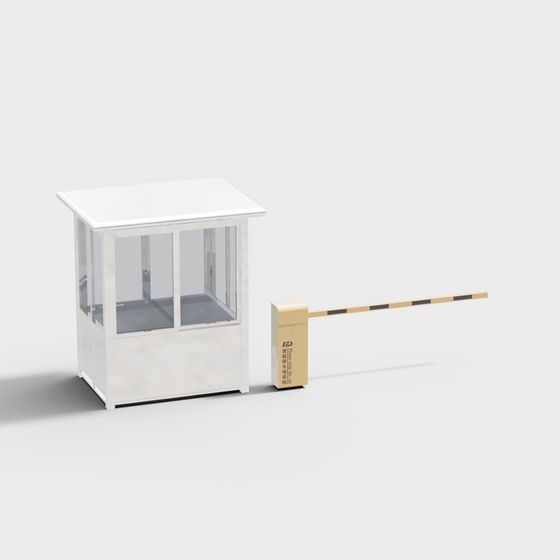 Smart Parking Payment Booth 3D Model – Low-Poly Urban Design