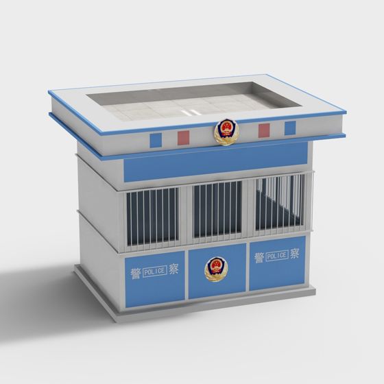 Realistic Police Booth 3D model