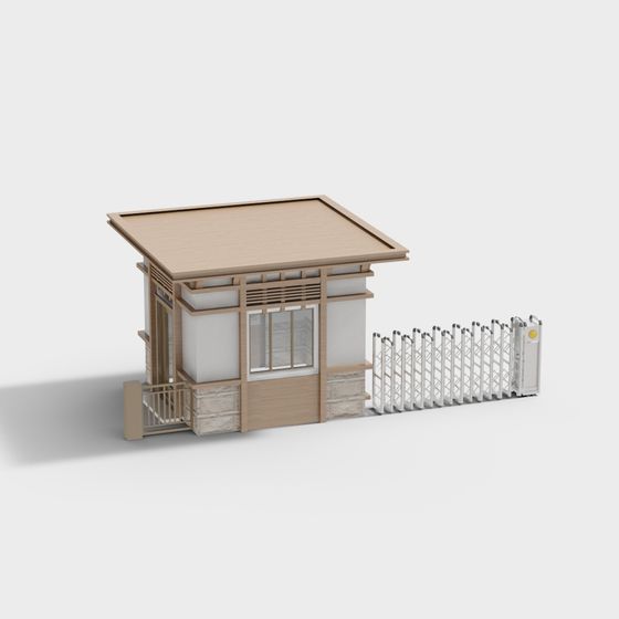 Minimalist Japanese Hut 3D Model – Low-Poly Traditional Design