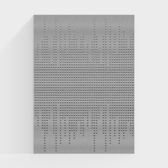 Stylish Dot Pattern Metal Panel 3D model