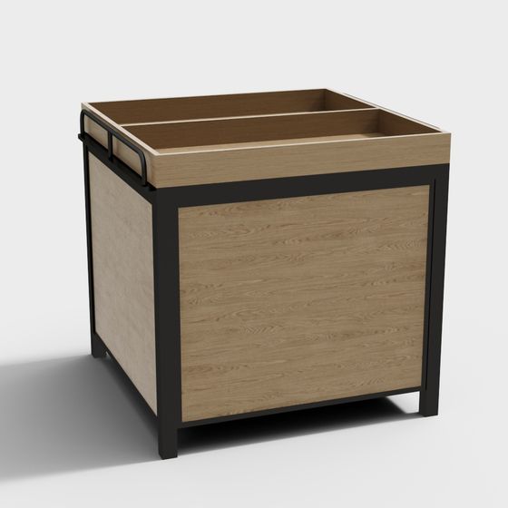 Elegant Low-Poly Storage Cabinet 3D Model
