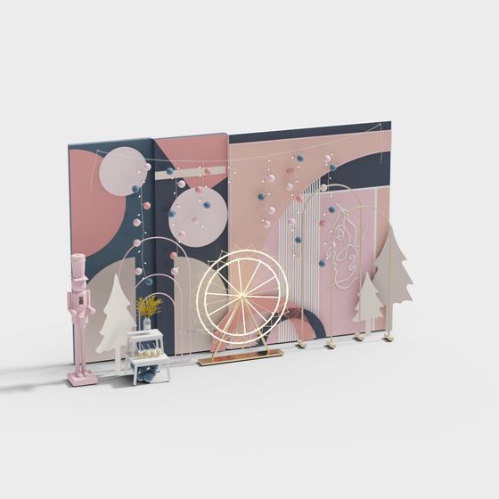Fairy Tale Festival Booth 3D Model – Colorful Themed Stand