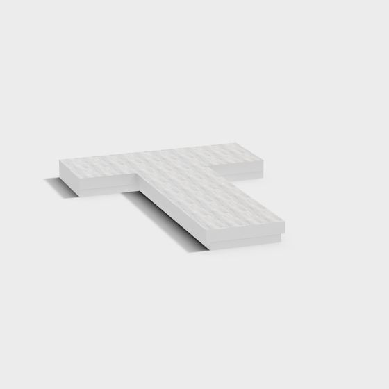 Contemporary T-Shaped Stage 3D Model – Gray Free