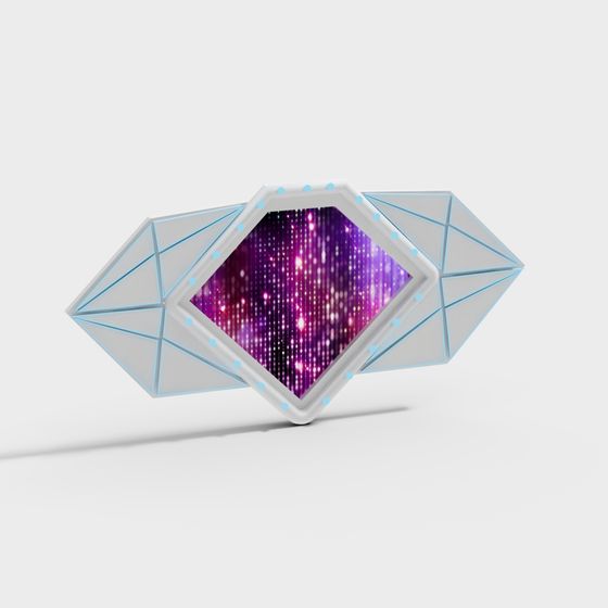 Futuristic Low Poly Gem 3D model