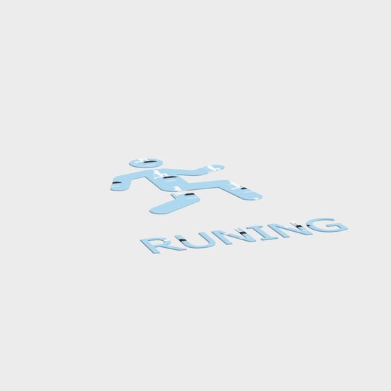 Running Man 3D Model – Low-poly Blue Character