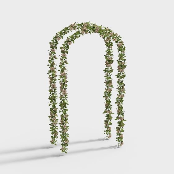 Charming Outdoor Wedding Flower Door 3D Model – Gray Free