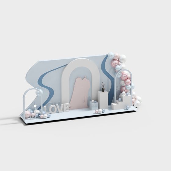 Romantic Wedding Scene 3D model