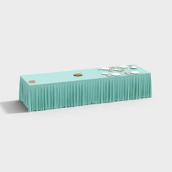 Elegant Banquet Table 3D model