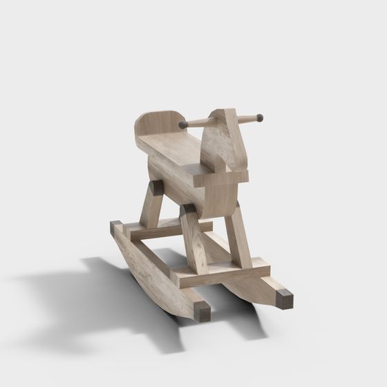 Charming Low-Poly Rocking Horse 3D model
