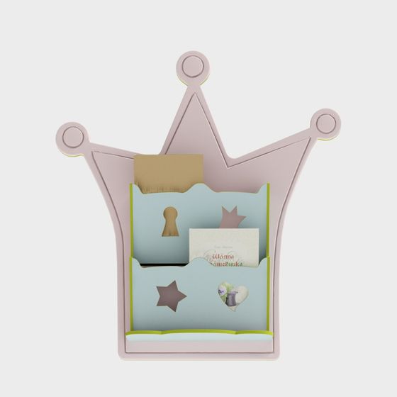 Dreamy Crown 3D Model – Low-Poly Pink Wood Design