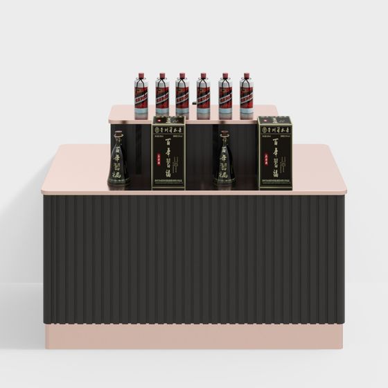 Elegant Low-Poly Bar Counter 3D Model