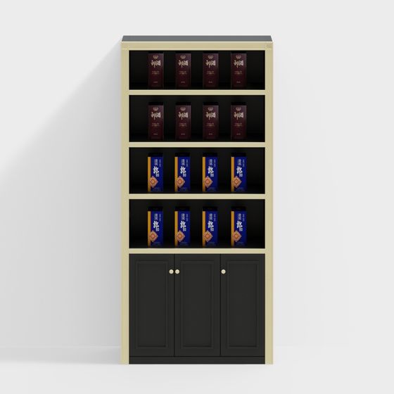 Elegant Low-Poly Storage Cabinet 3D model