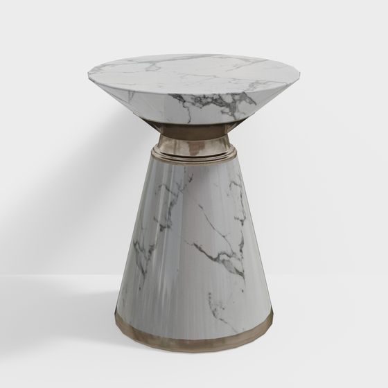 Stylish Marble Cone Side Table 3D Model – Elegant Marble Design