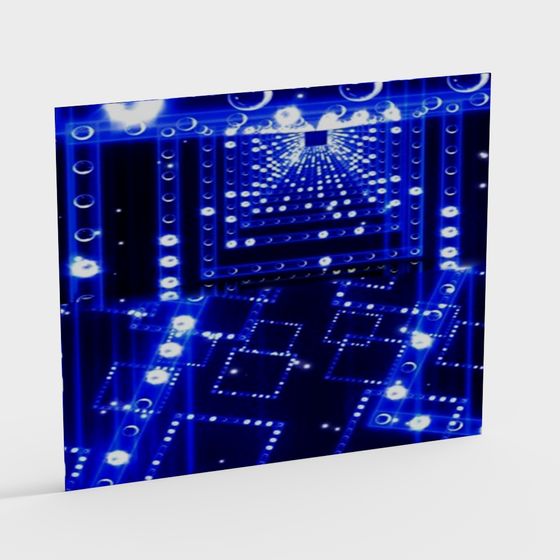 Futuristic Tech Grid 3D model