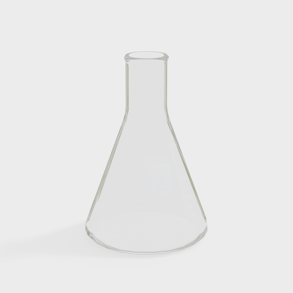3D Conical Flask Model – Realistic & Precise Lab Glassware