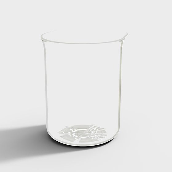 Minimalist Glass Beaker 3D Model – Transparent Design