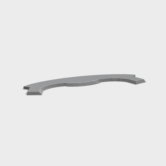 Low Polygon Arch Bridge 3D Model – Minimalist Gray Design