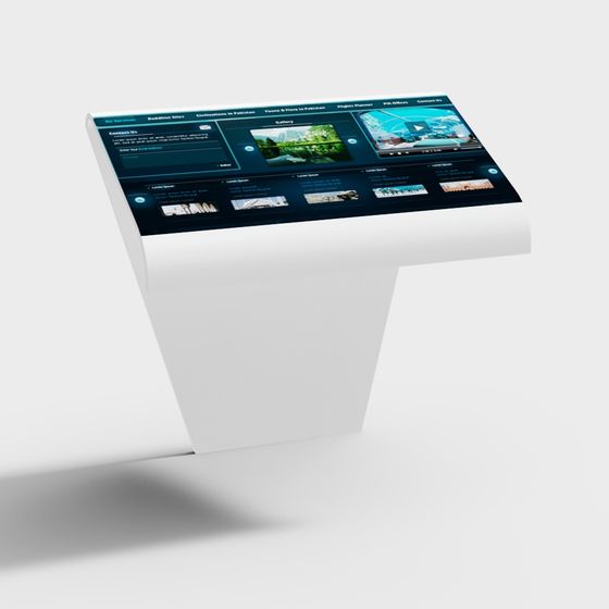 Futuristic Touch Screen Display Stand 3D model