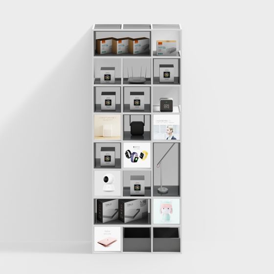 Elegant Low-Poly Display Cabinet 3D model