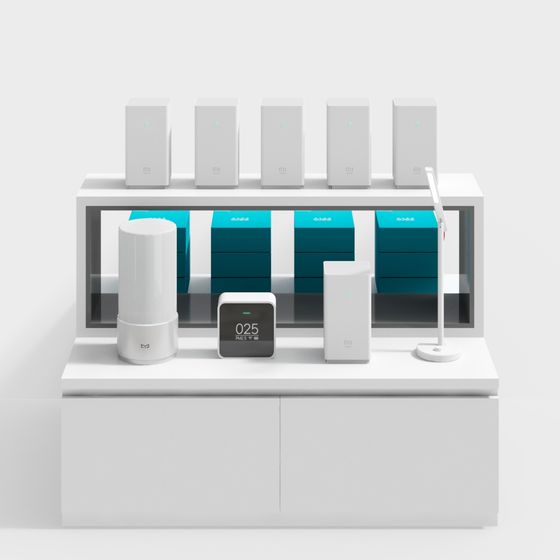Minimalist Smart Device Display Cabinet 3D model
