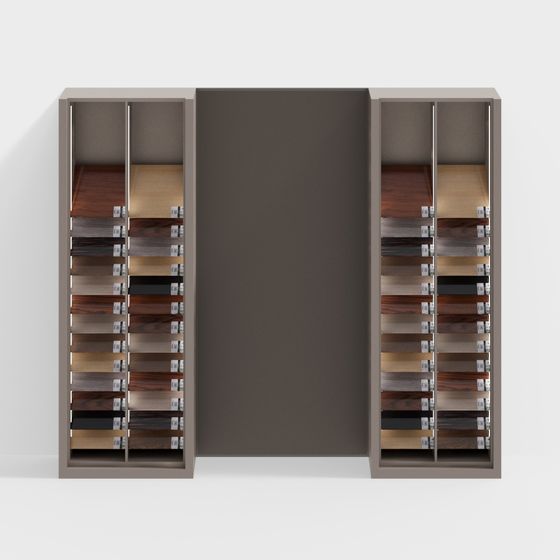 Urban Closet 3D Model – Minimalist Gray Cabinet