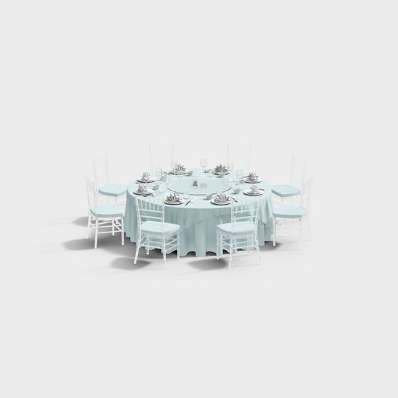 Elegant Low Poly Dining Table 3D model