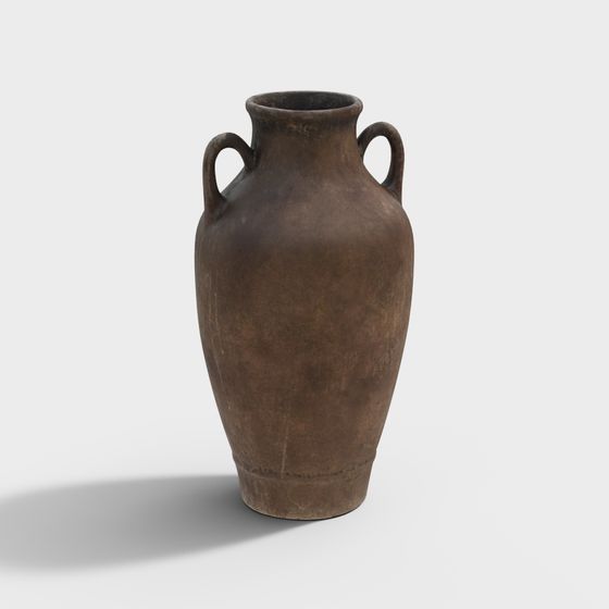 Ancient Pot 3D Model – Low-Poly Brown Decor