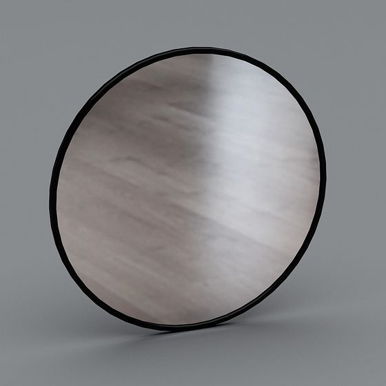 Elegant Round Mirror 3D model for Interior Design