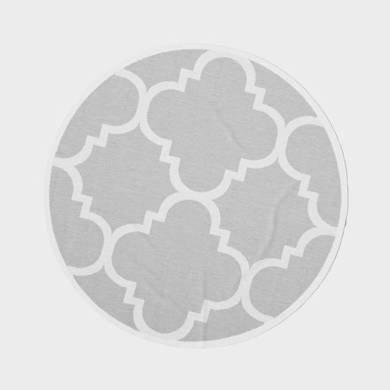 Lattice Round Rug 3D Model – Geometric Gray Pattern