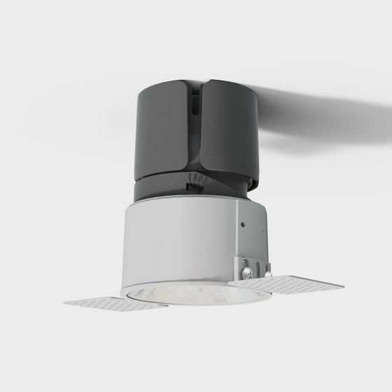 Minimalist Gray Spotlight 3D Model – Low-Poly Lighting