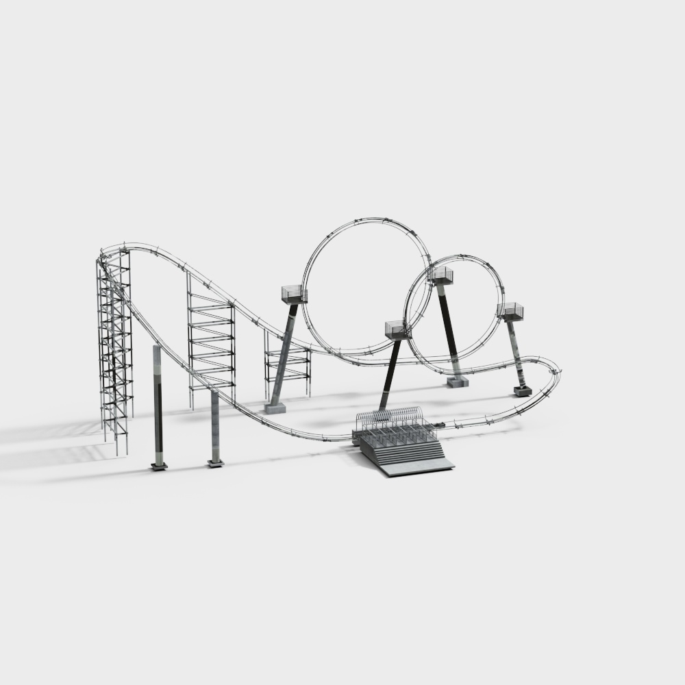 Immersive 3D Roller Coaster Model: Dynamic & Realistic